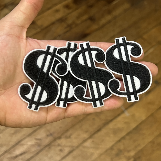 Dolla Sign Iron-on Embroidery logo | tshirtprintsnyc